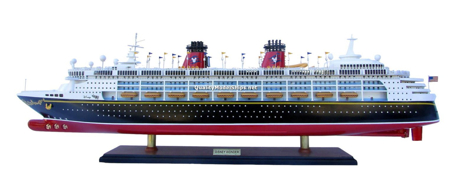 Disney Wonder Ocean Liner Wooden Ship Model with Lights - Quality Model ...