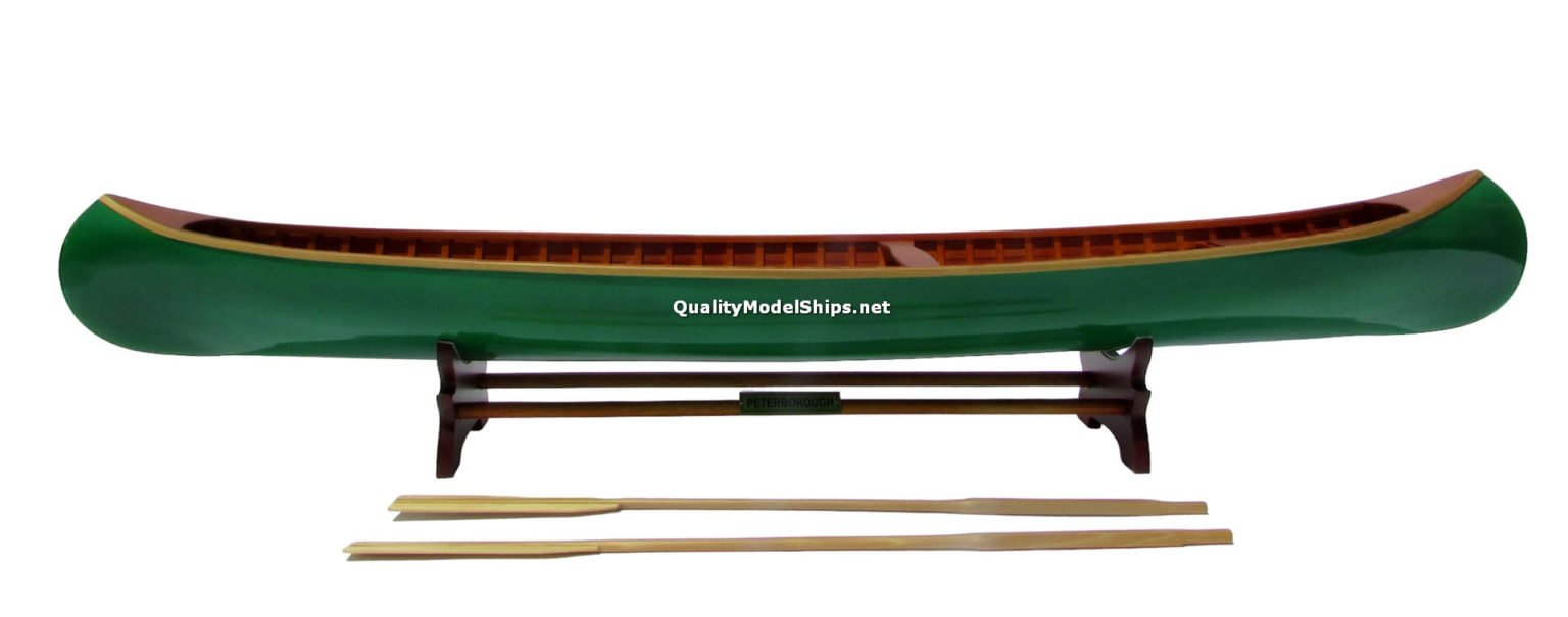 Peterborough Scale Handcrafted Canoe 36" Green - Quality Model Ships