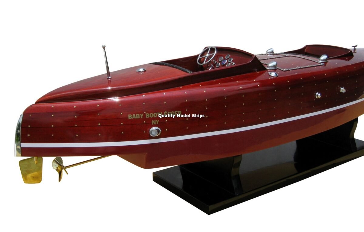 Baby Bootlegger Handcrafted Wooden Model Boat 35" ready for display ...
