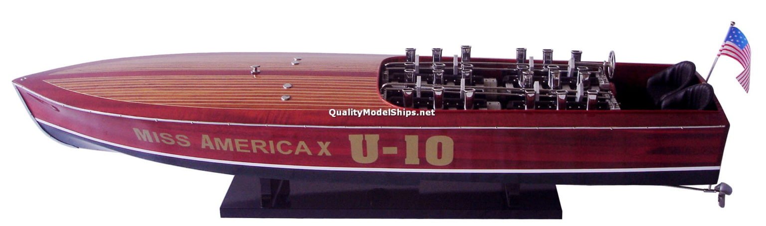 Gar Wood Miss America X U-10 32" – Handmade Wooden Model Racing Boat ...