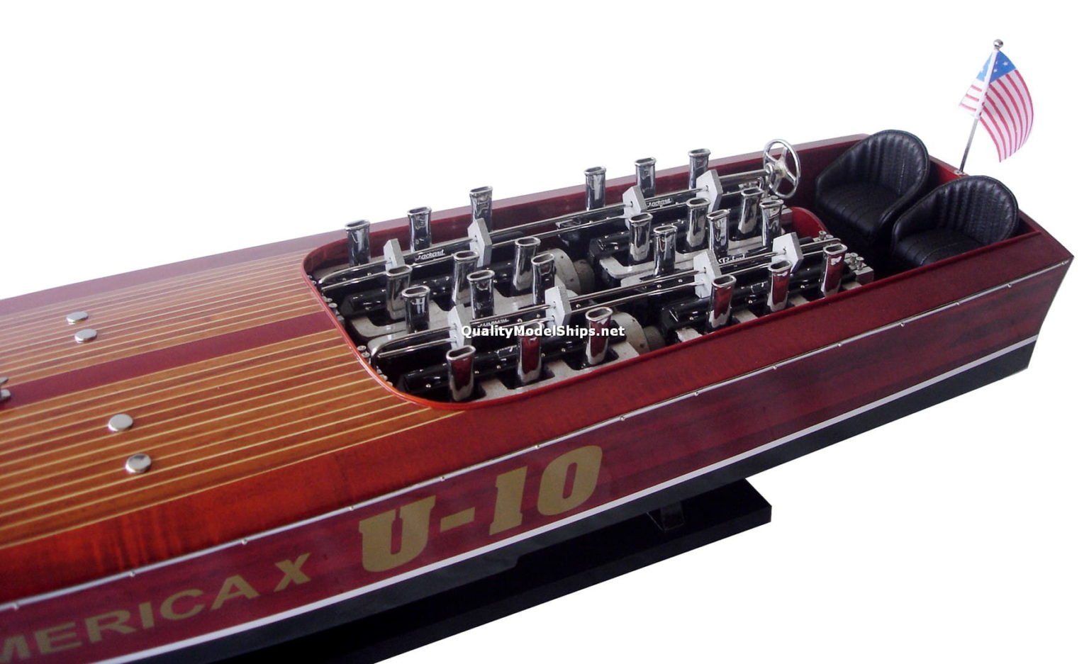Gar Wood Miss America X U-10 32" – Handmade Wooden Model Racing Boat ...