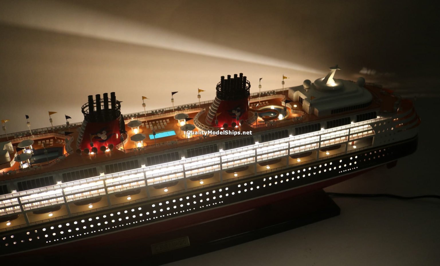 Disney Wonder Ocean Liner Wooden Ship Model with Lights - Quality Model ...