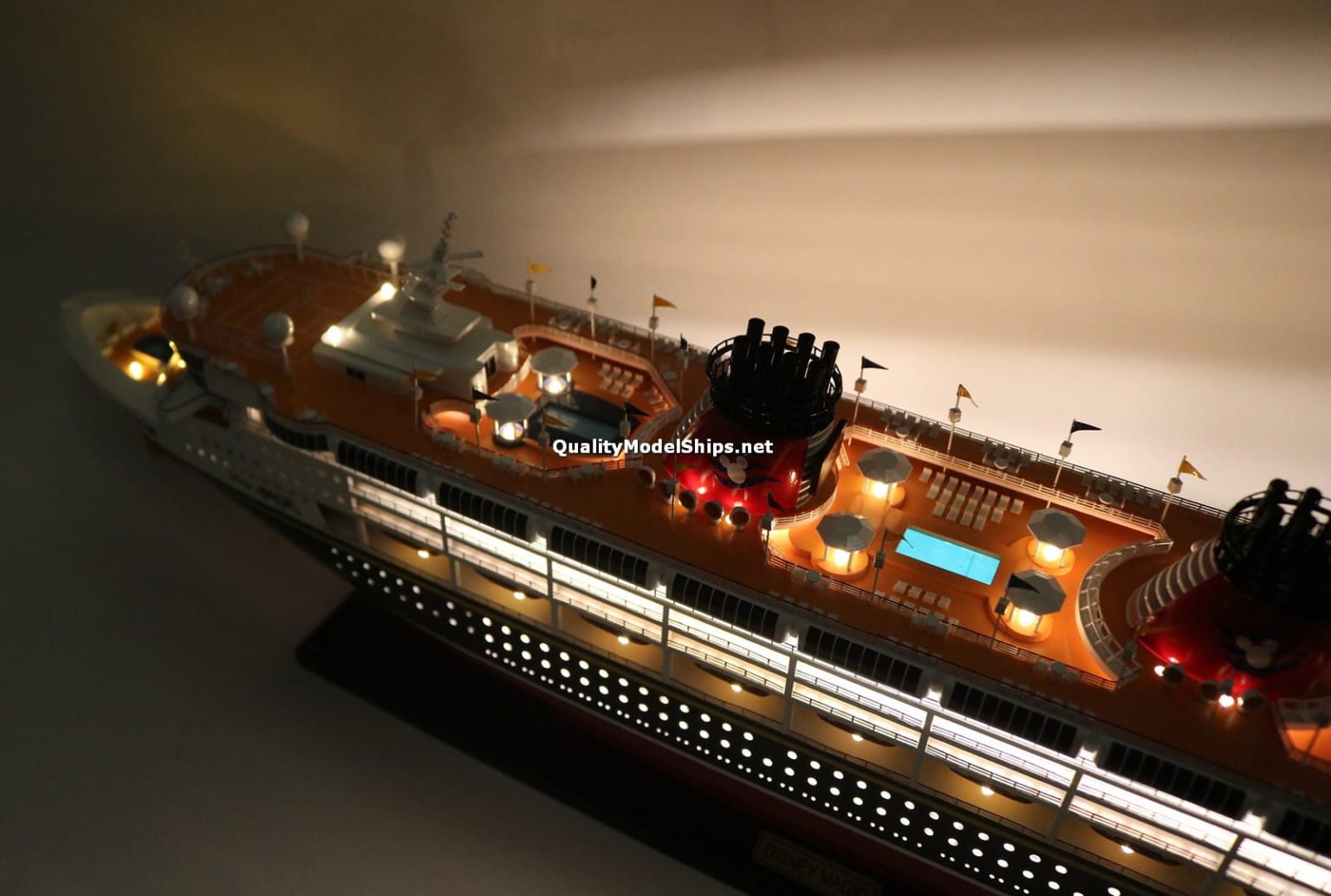 Disney Wonder Ocean Liner Wooden Ship Model with Lights - Quality Model ...