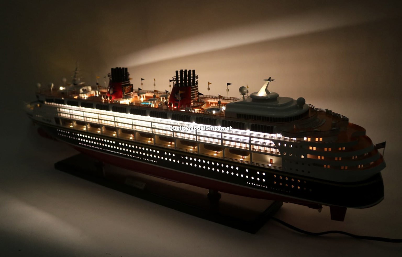 Disney Wonder Ocean Liner Wooden Ship Model with Lights - Quality Model ...