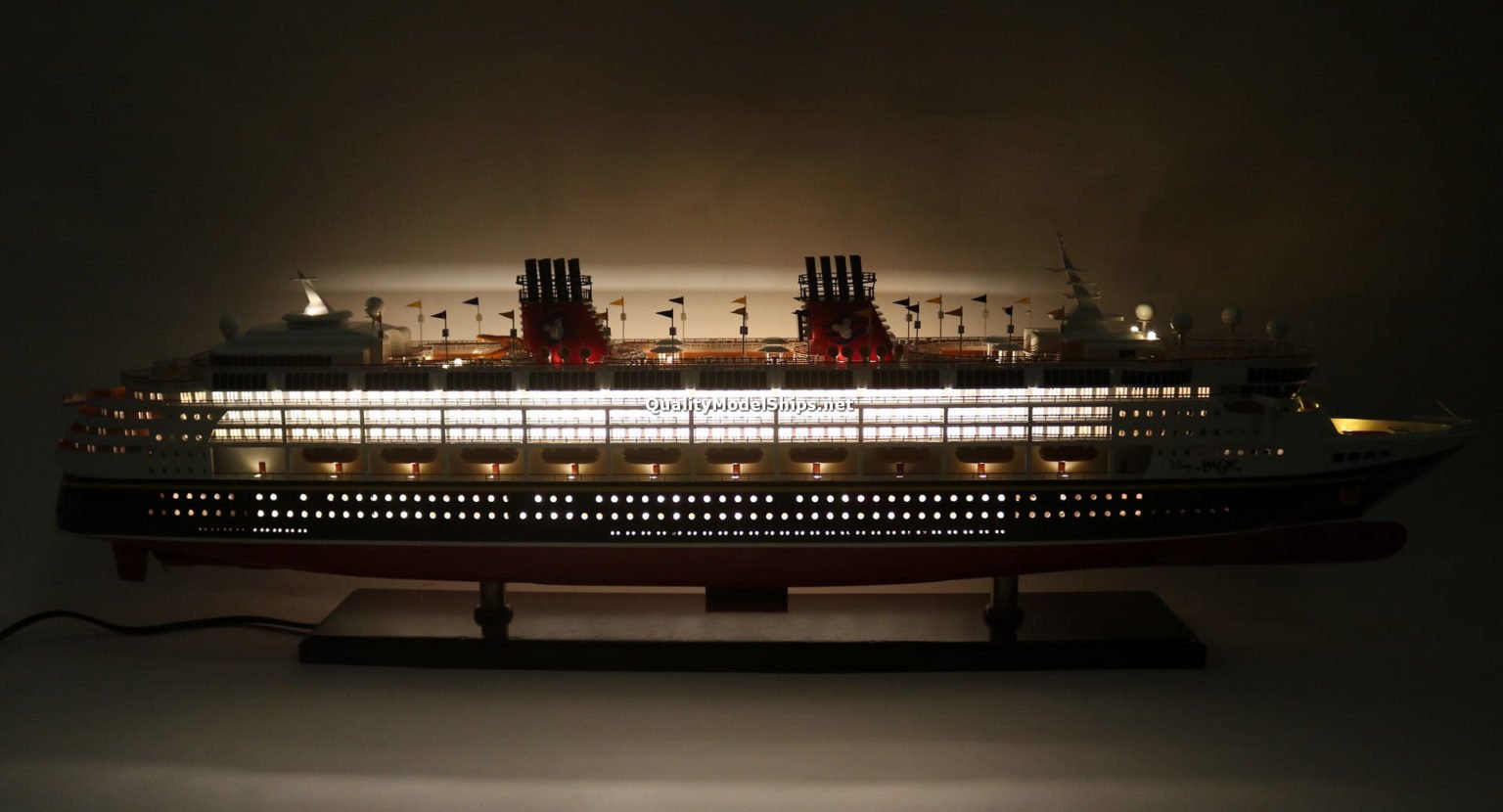 Disney Wonder Ocean Liner Wooden Ship Model with Lights - Quality Model ...