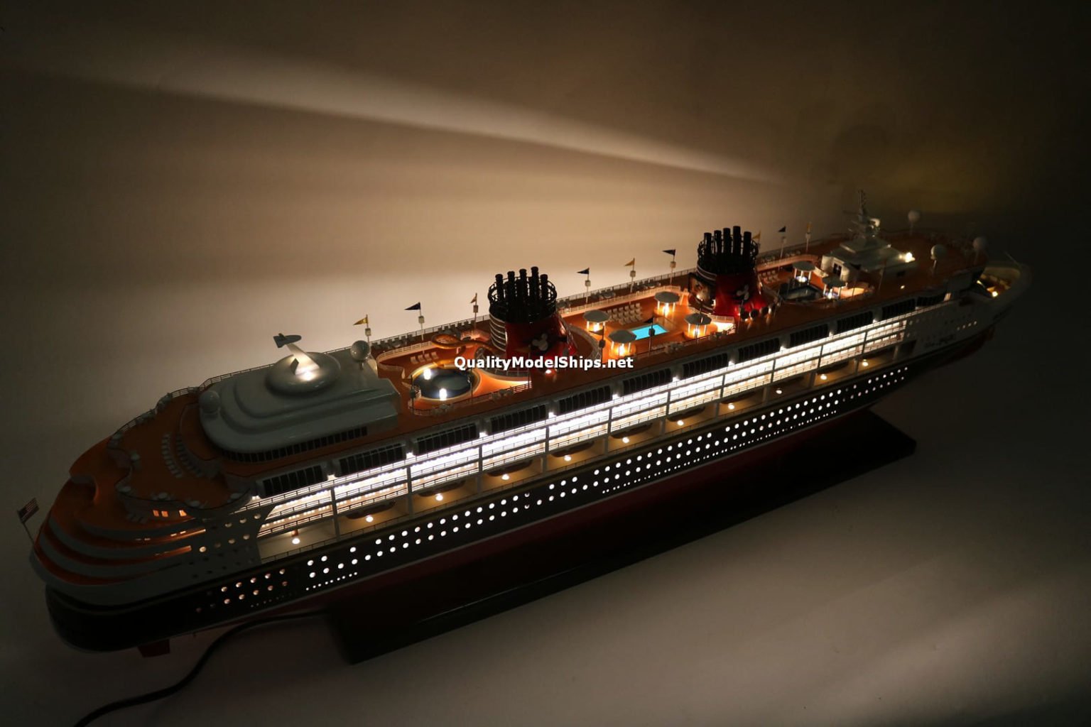 Disney Wonder Ocean Liner Wooden Ship Model with Lights - Quality Model ...