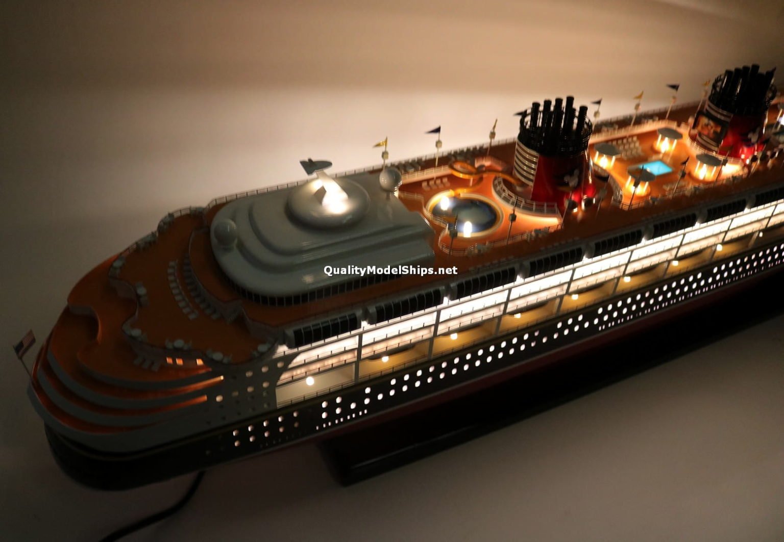 Disney Wonder Ocean Liner Wooden Ship Model with Lights - Quality Model ...
