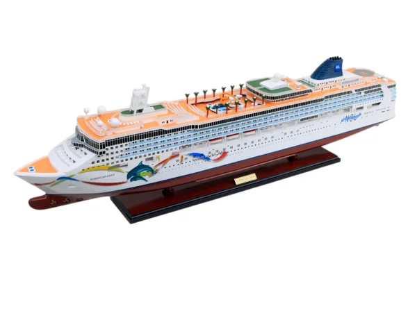 Norwegian Dawn Dolphin Artwork Cruise Ship 40" Handcrafted Wooden Ship ...