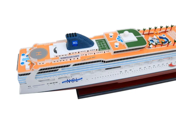 Norwegian Dawn Dolphin Artwork Cruise Ship 40" Handcrafted Wooden Ship ...