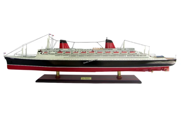SS France French Ocean Liner Wooden Ship Model 32″ - Quality Model Ships