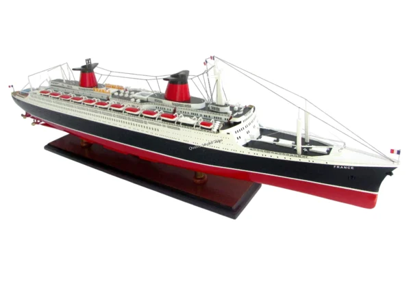 SS France French Ocean Liner Wooden Ship Model 40″ - Quality Model Ships
