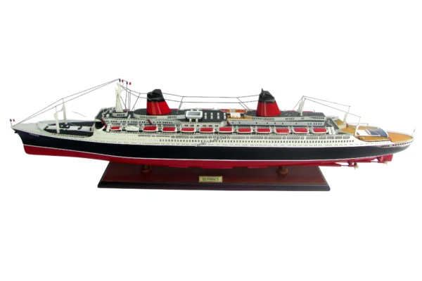 SS France French Ocean Liner Wooden Ship Model 40″ - Quality Model Ships