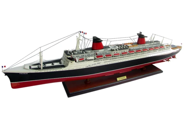SS France French Ocean Liner Wooden Ship Model 40″ - Quality Model Ships