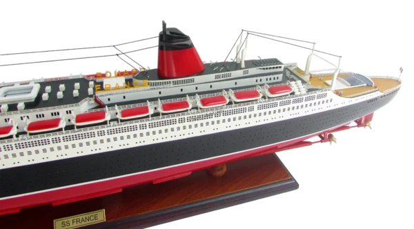 SS France French Ocean Liner Wooden Ship Model 32″ - Quality Model Ships