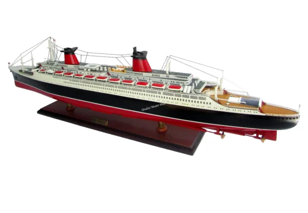 SS France French Ocean Liner Wooden Ship Model 40″ - Quality Model Ships