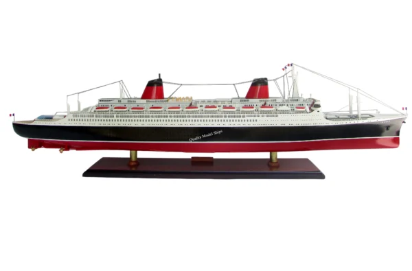 SS France French Ocean Liner Wooden Ship Model 40″ - Quality Model Ships
