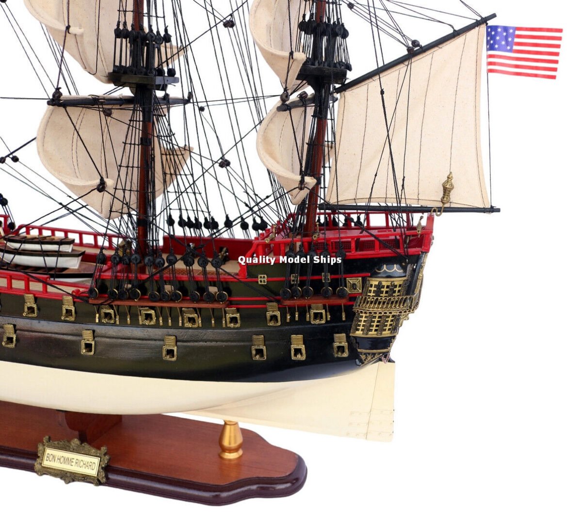 USS Bonhomme Richard Display Wooden Ship Model - Quality Model Ships